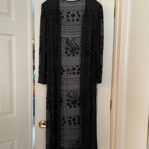 Tops | Evening Sheer And Beaded Duster | Poshmark